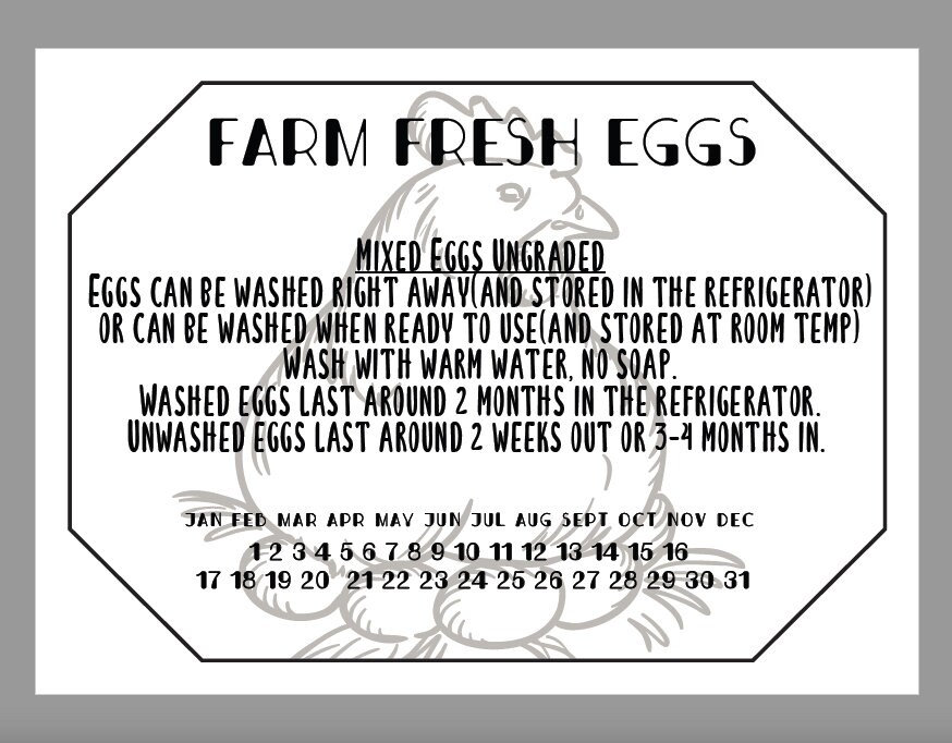 Chicken Date Labels Fresh Egg Stickers Farm Fresh Labels Egg Carton ...