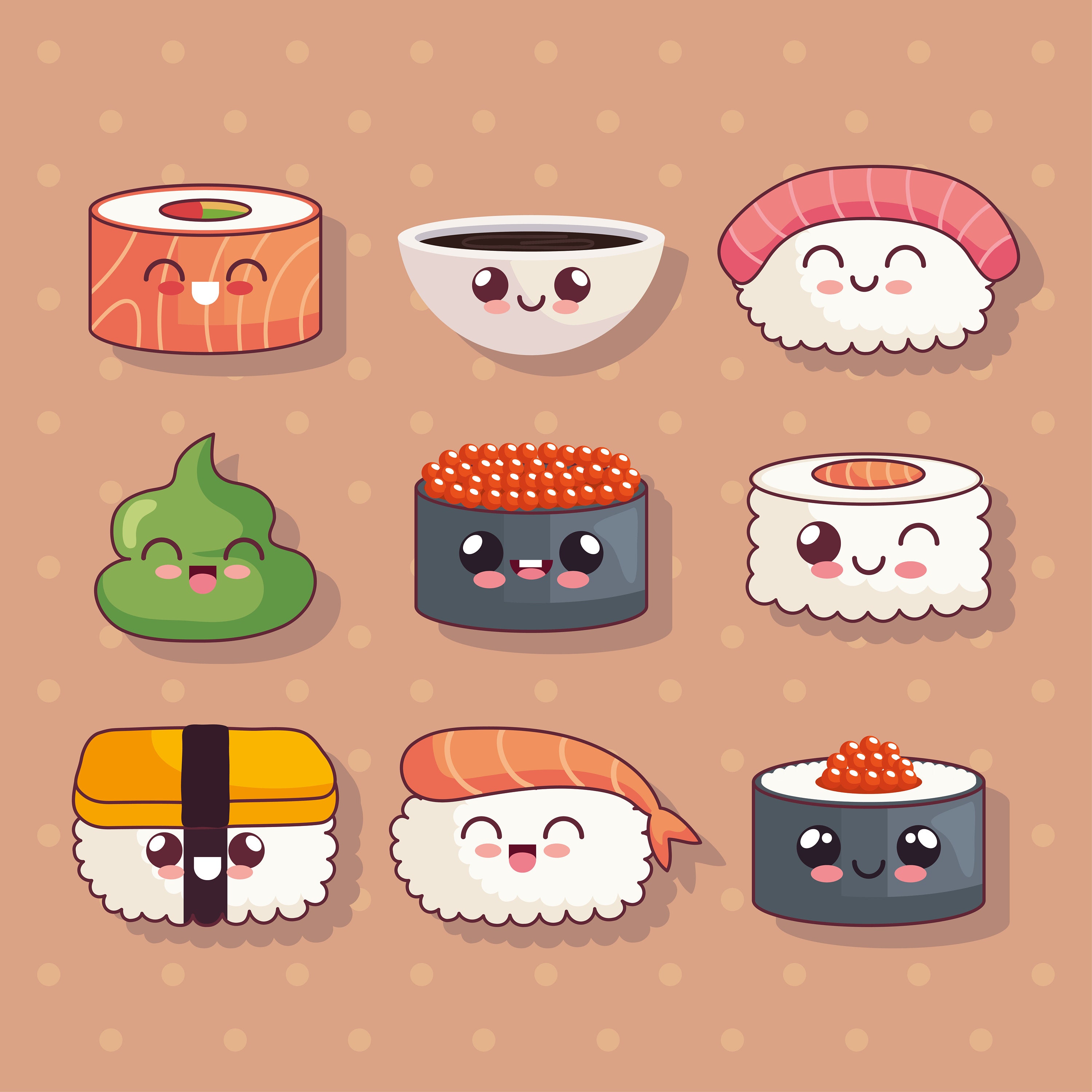 Kawaii Cute Sushi - Printable File - Etsy