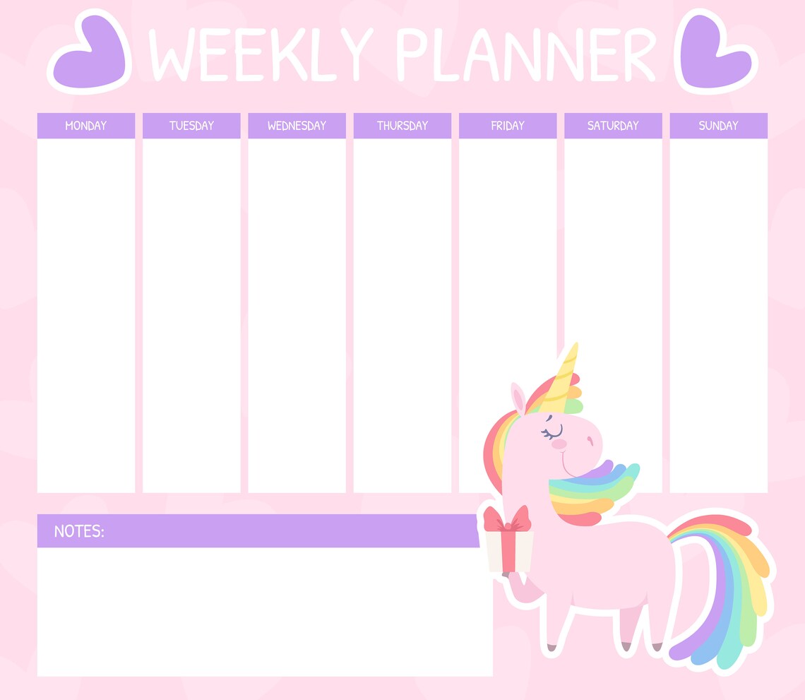 Unicorn Calendar Printable - Immediate Download and Easy to Self ...