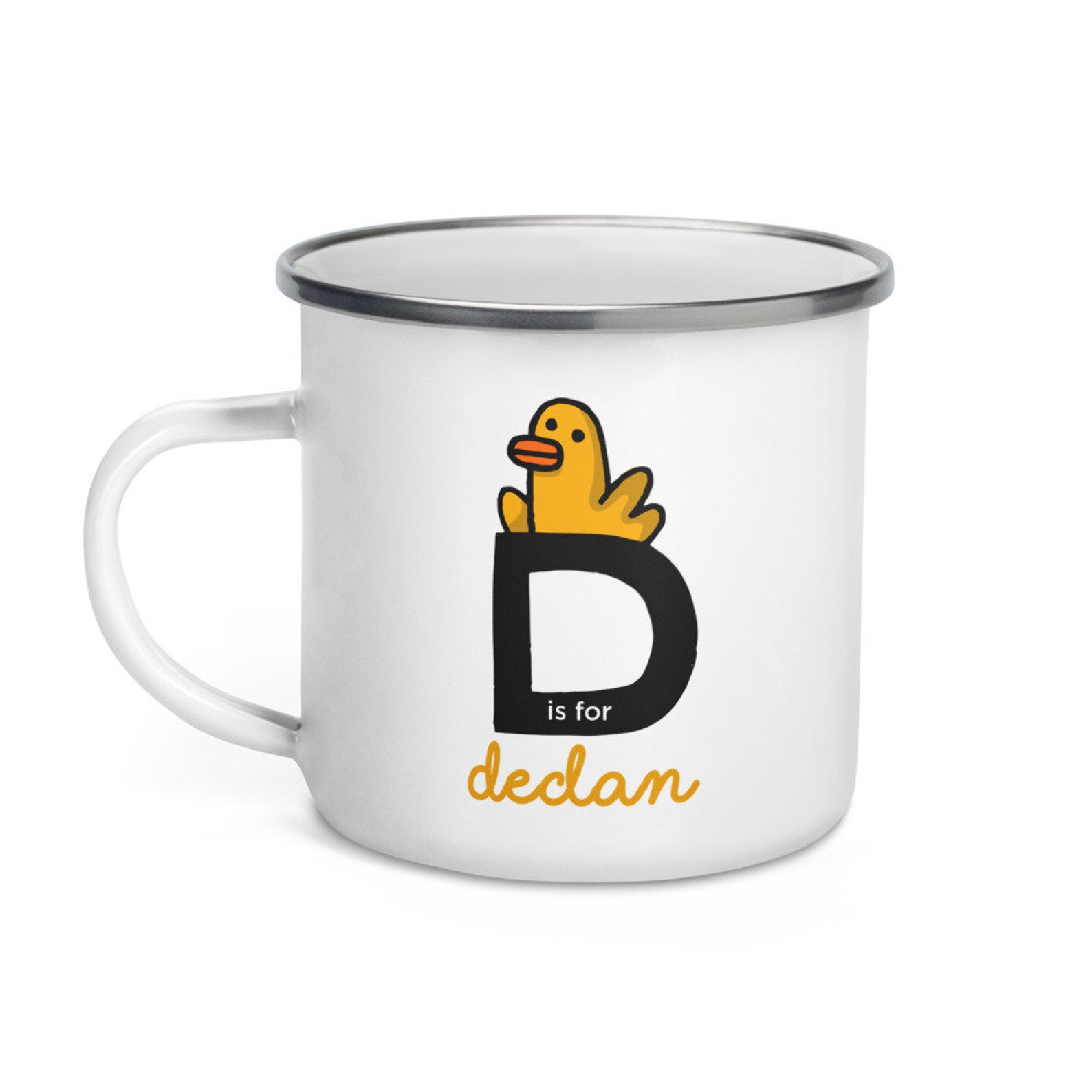 Personalized Kids Mug / Letter D Enamel Mug for Kids / Cute - Etsy