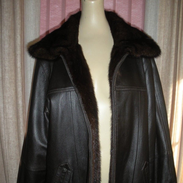 Leather Mink Jacket - Etsy