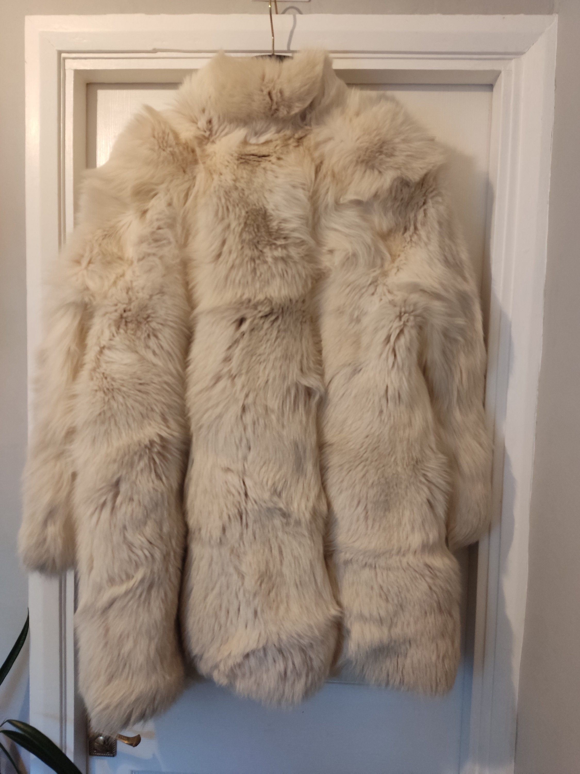 Huge White / Shadow / Arctic Fox Real Full Pelt Fur Coat / - Etsy