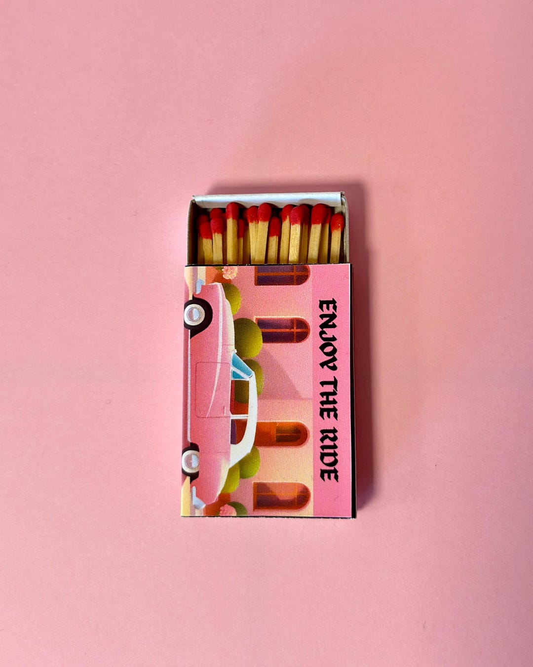 Enjoy the Ride Matchbox - Pink Car Motif - Etsy