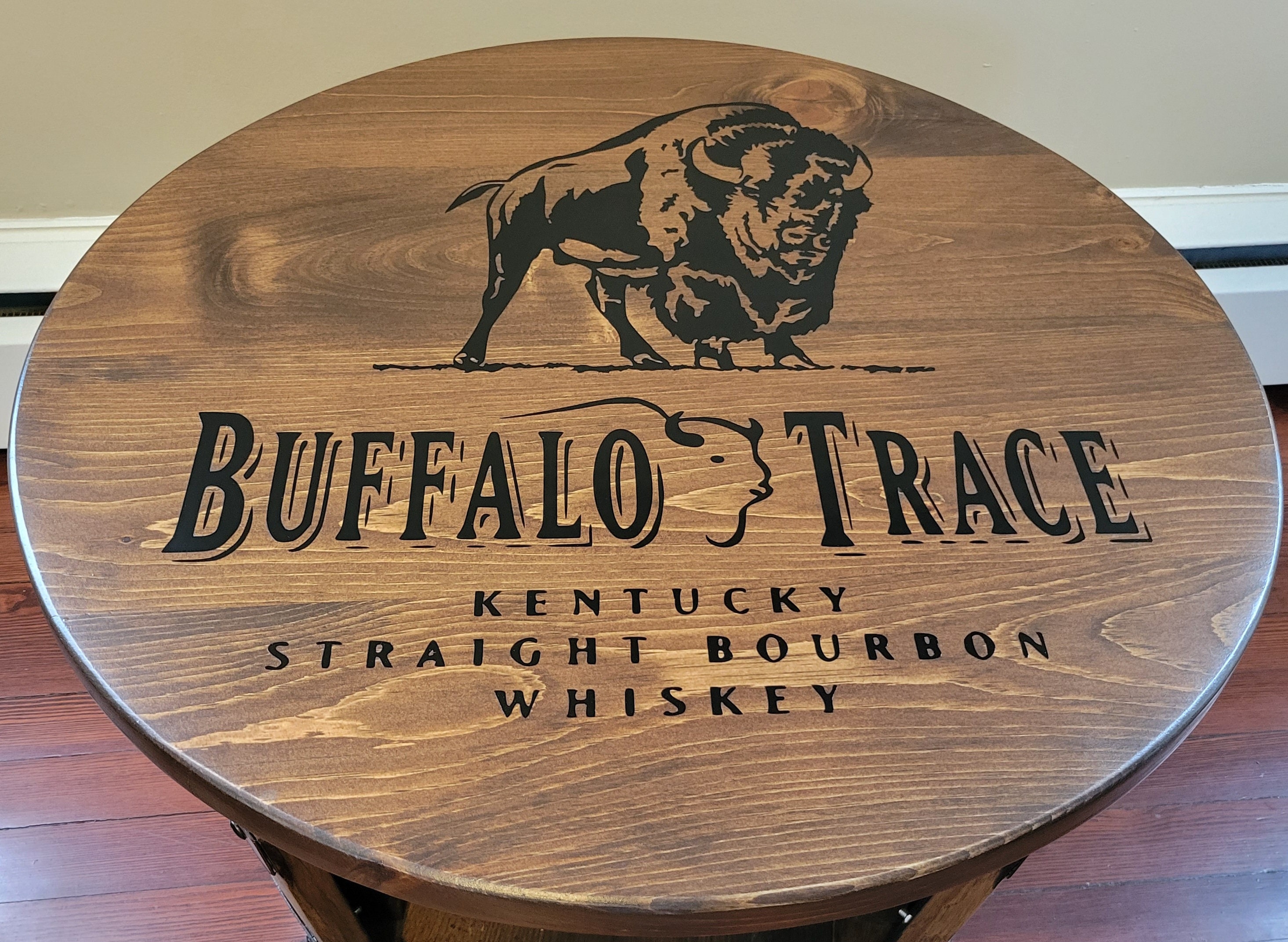 Custom Whiskey Barrel Table Liquor Cabinet. - Etsy