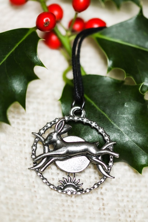 Celestial Hare Wiccan Triple Moon Pendant | Etsy