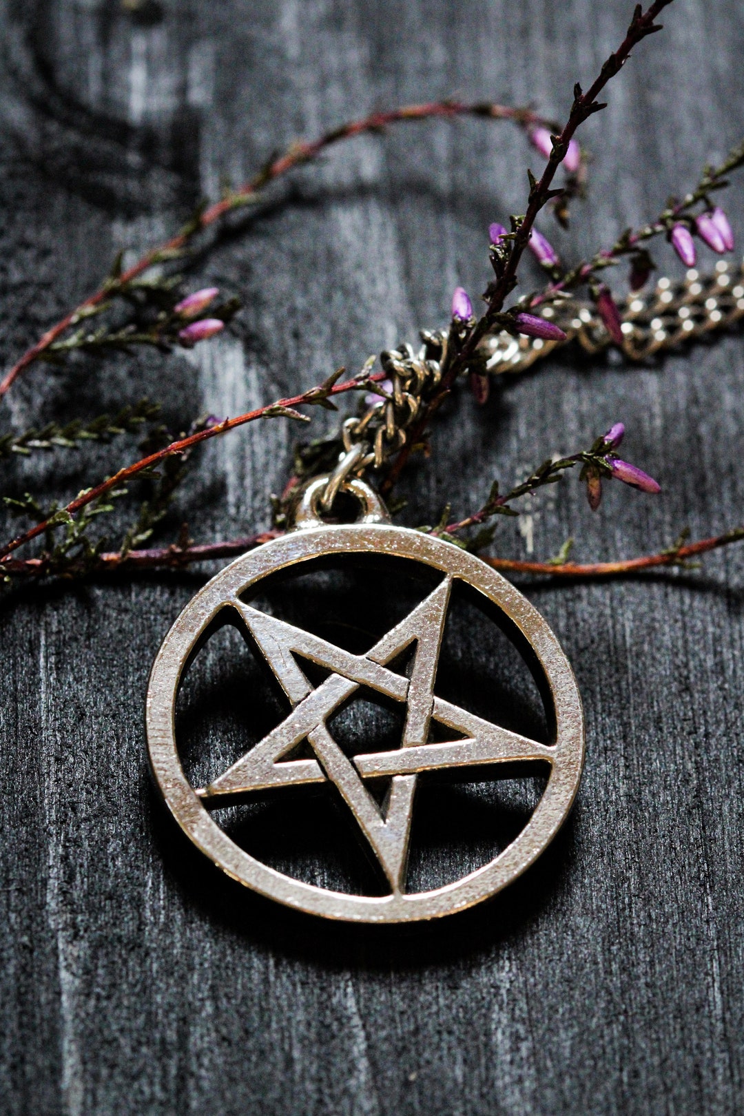 Inverted Pentagram, Silver Plated Pentacle Pendant - Etsy