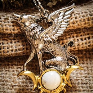 Barghest, Mythical Wolf, Triple Moon Pendant - Etsy