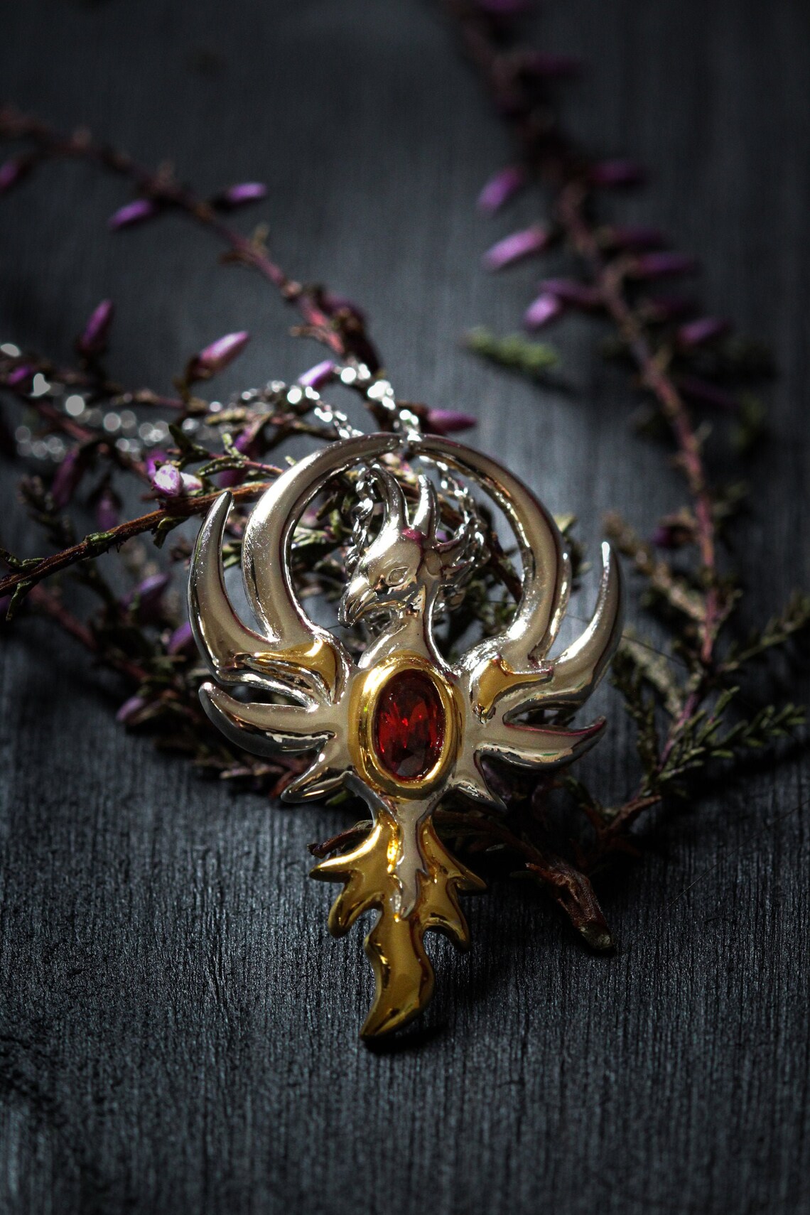 Phoenix Rising Sterling Silver Pendant by Anne Stokes - Etsy UK