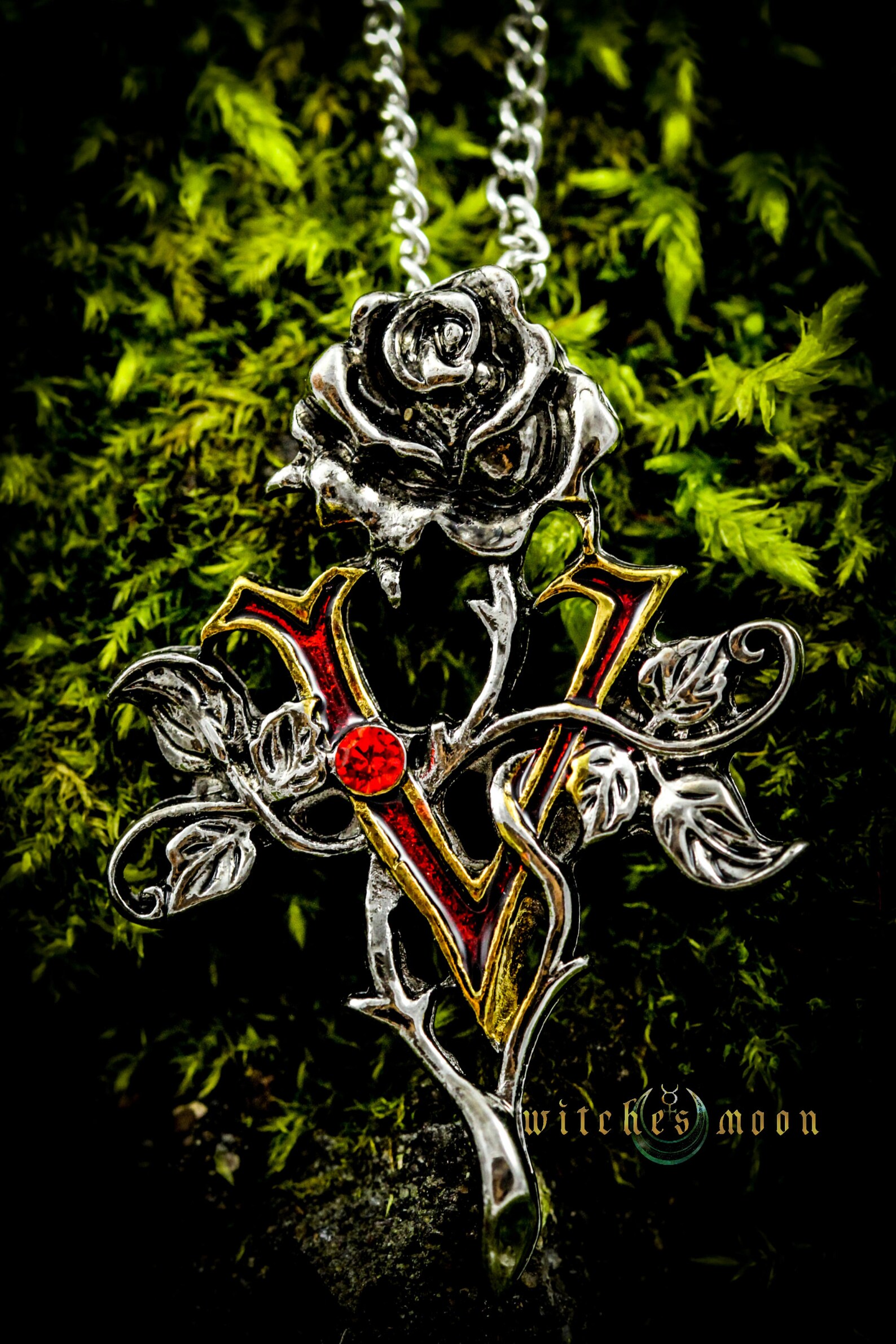 The Vampire Rose Gothic Silver Plated Love Talisman - Etsy