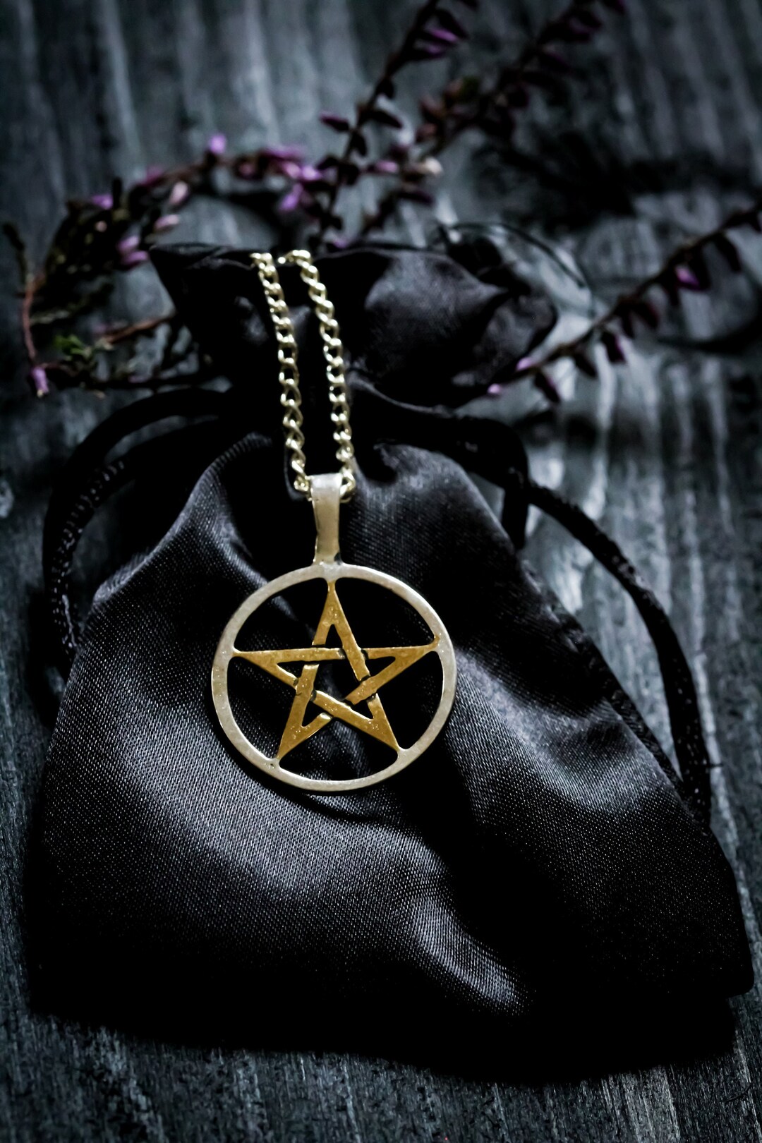 Silver & Gold Pentacle, Pentagram Pendant - Etsy