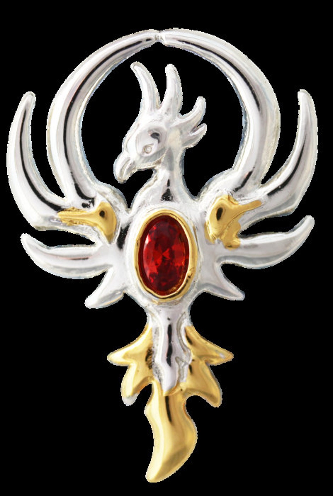 Phoenix Rising Sterling Silver pendant by Anne Stokes | Etsy