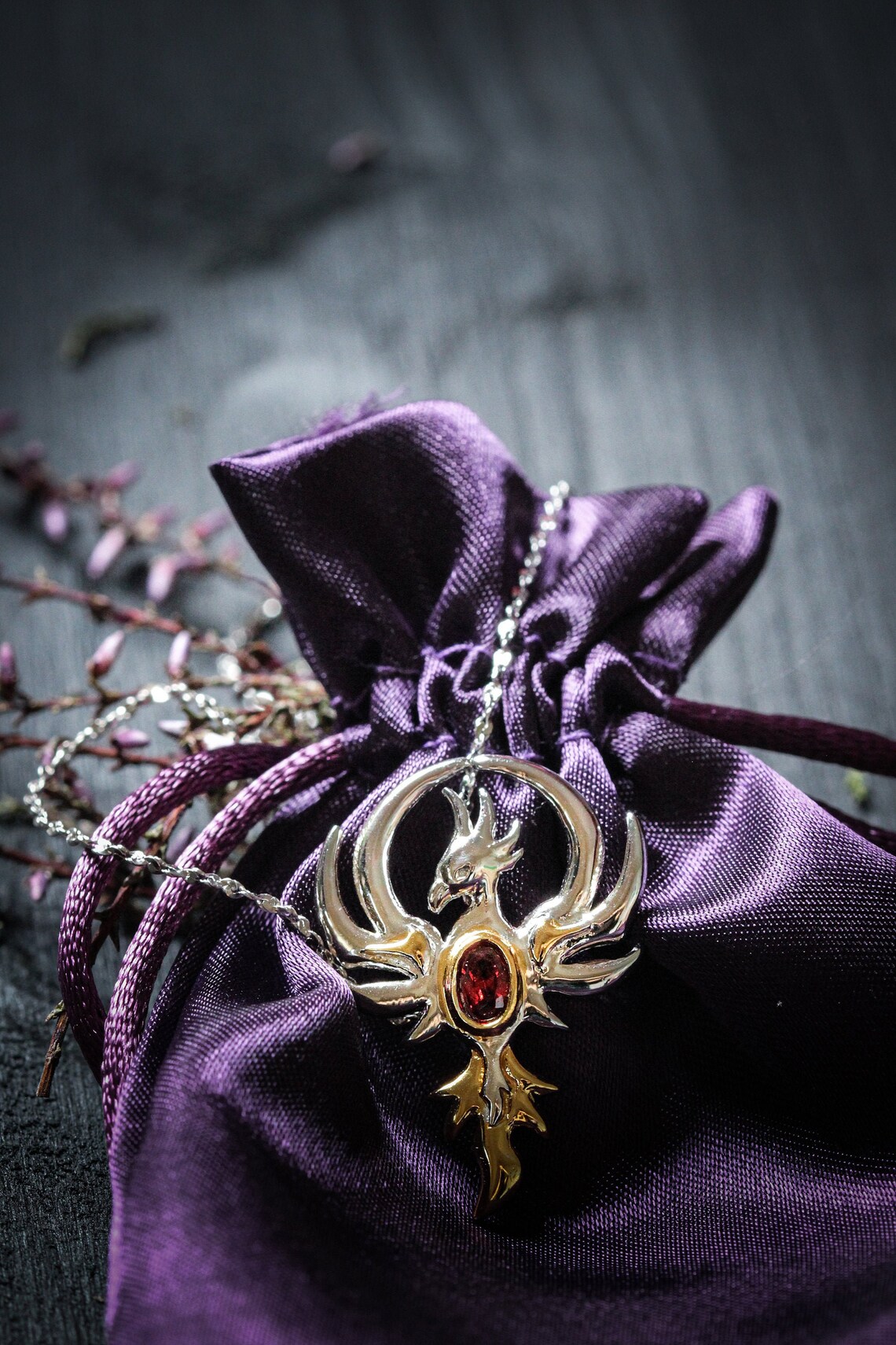 Phoenix Rising Sterling Silver pendant by Anne Stokes | Etsy