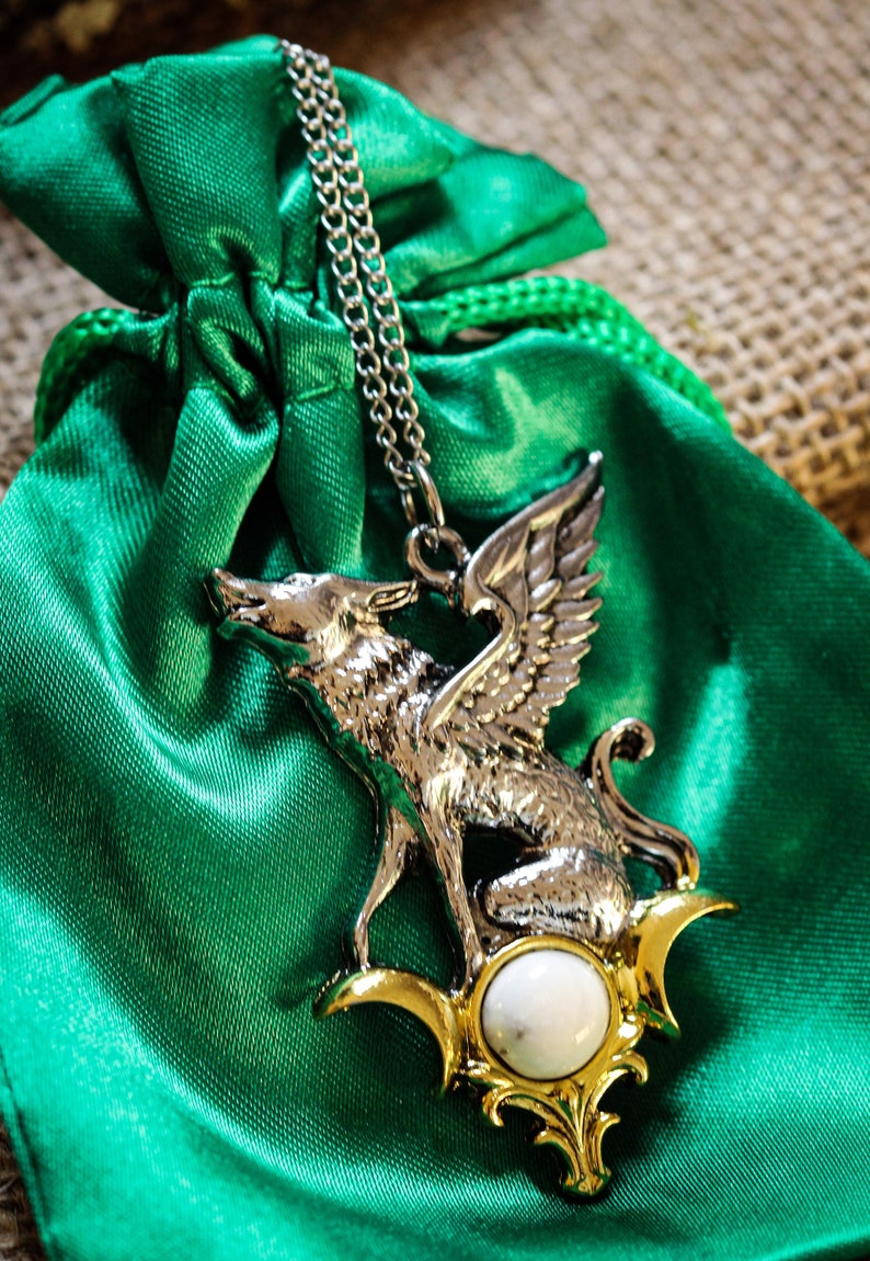 Barghest Mythical Wolf Triple Moon Pendant - Etsy