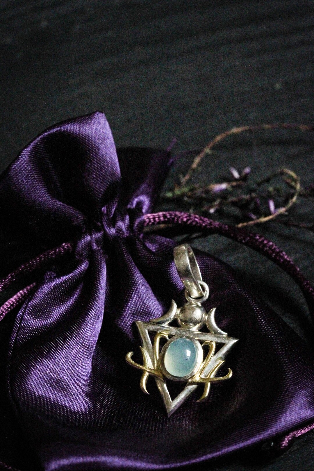 Fortitudo - Protective Talisman With Blue Chalcedony Crystal. Sterling ...