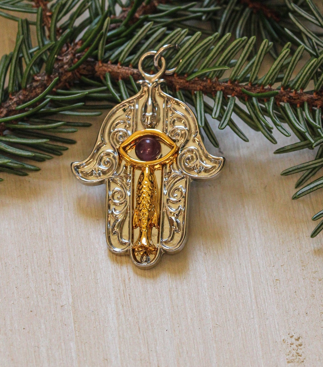 Hamsa Hand, Kabbalah Pendant - Etsy