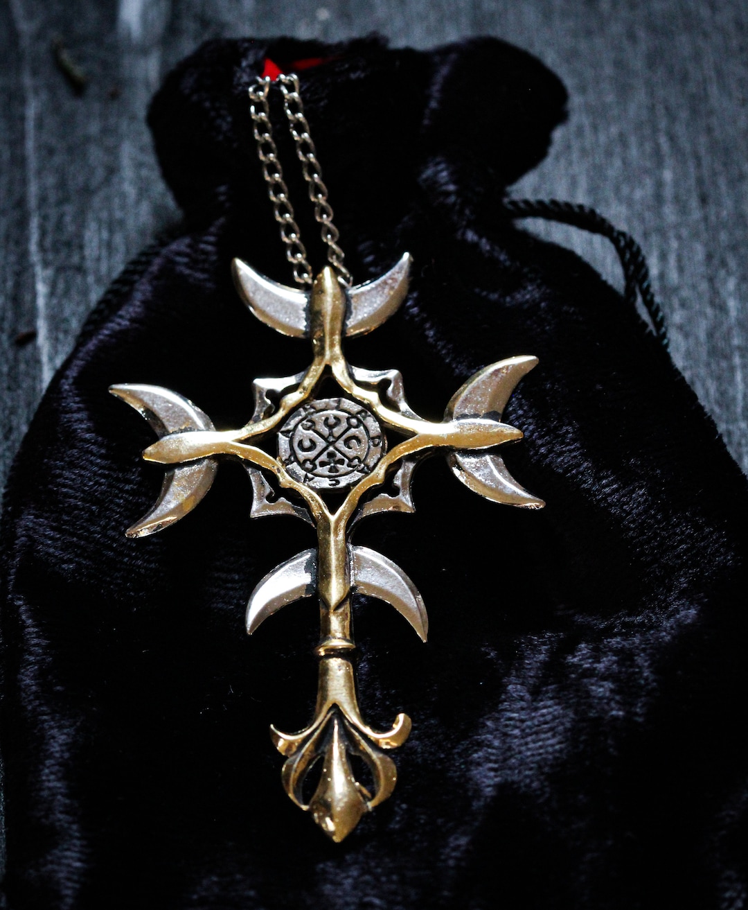 Goetia Cross - Magic Talisman; Silver & Gold Plated Goetic Amulet - Etsy