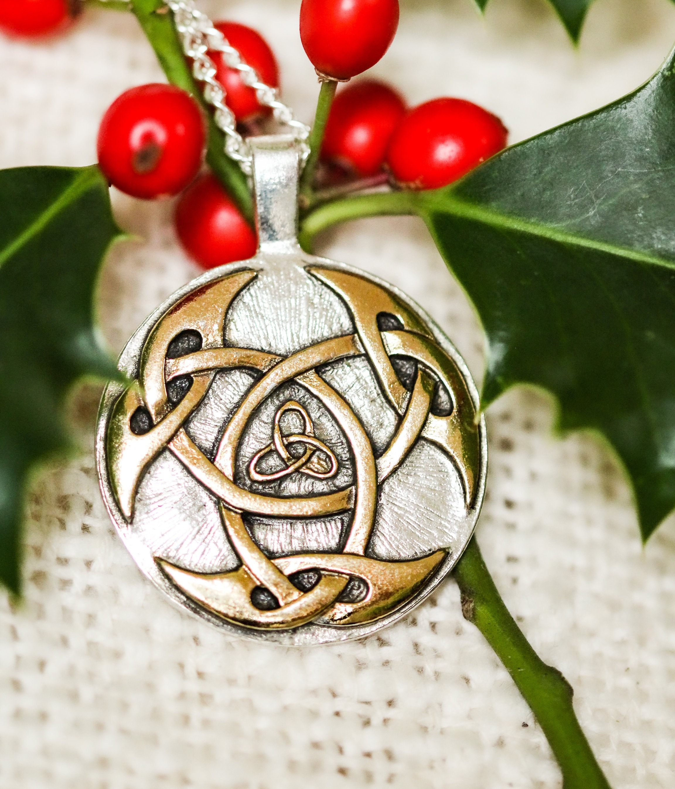 Lugh's Shield Celtic Pendant Silver & Gold Plated - Etsy