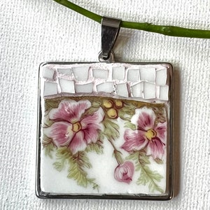 Limoges France Mosaic Pendant Made With Old, Over 70 Years Old China ...