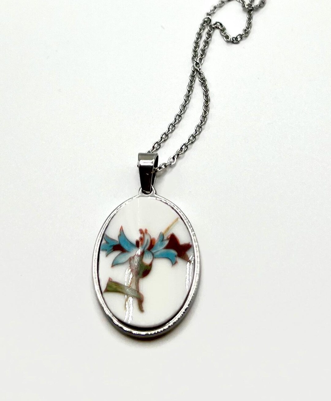 Vintage Broken Dishes Necklace- Limoges France Vintage Plate, Floral ...