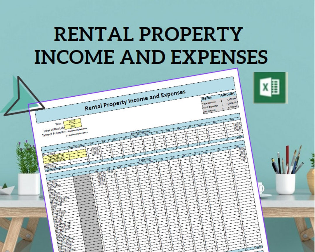 Rental Bookkeeping Spreadsheet | Income and Expense Tracker | Rental ...