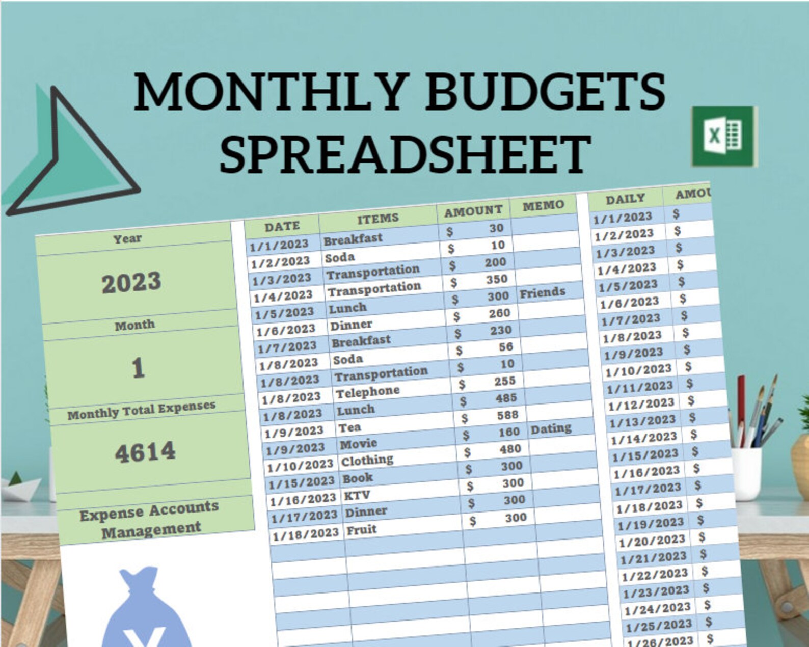Twelve Months Monthly Budget Spreadsheet/ Monthly Budget Tracker ...