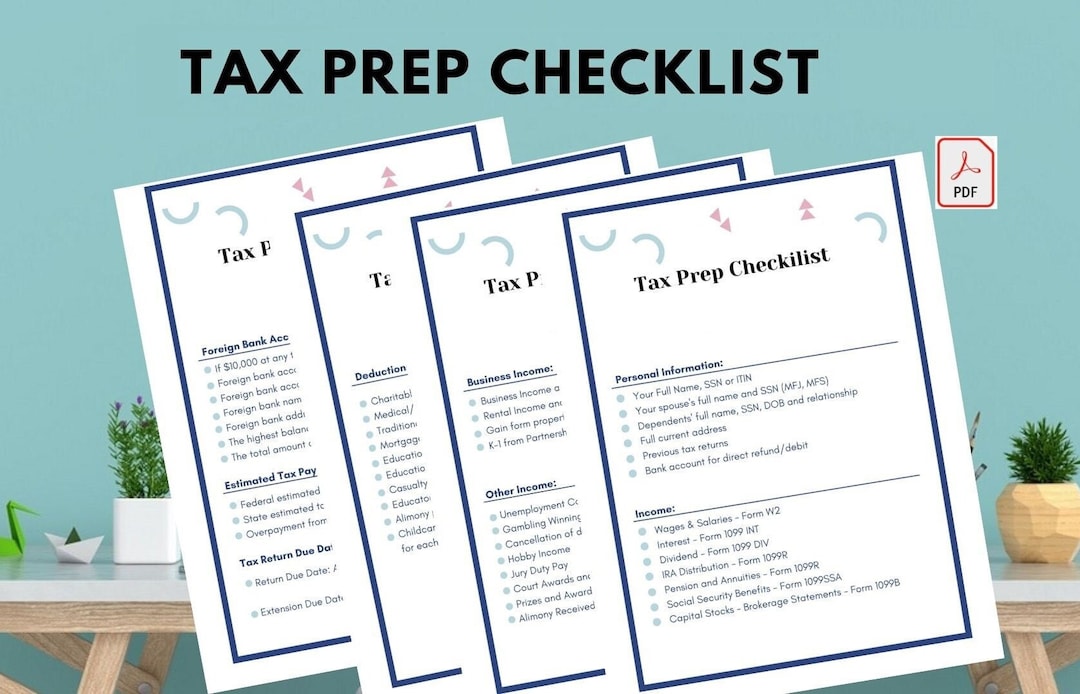 2024 Taxable Year Tax Preparation Checklist, Tax Prep Checklist, Tax ...
