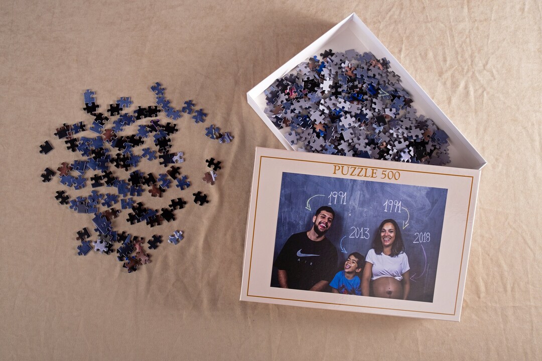 1000, 500 Pieces Photo Collage Custom Puzzle, Create Your Own Photo ...