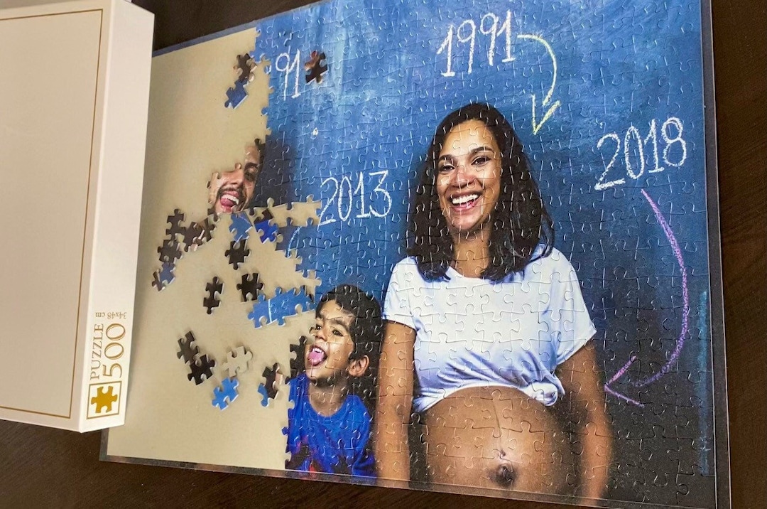 1000, 500 Pieces Photo Collage Custom Puzzle, Create Your Own Photo ...