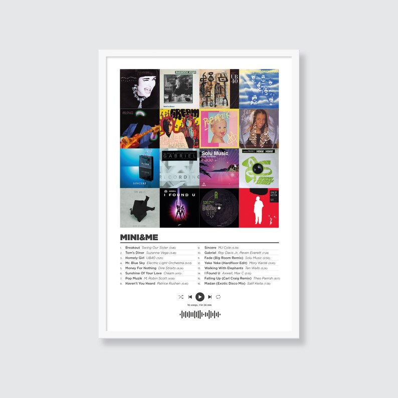 Personalised Playlist Poster Print Custom Music Playlist Gift Made to ...