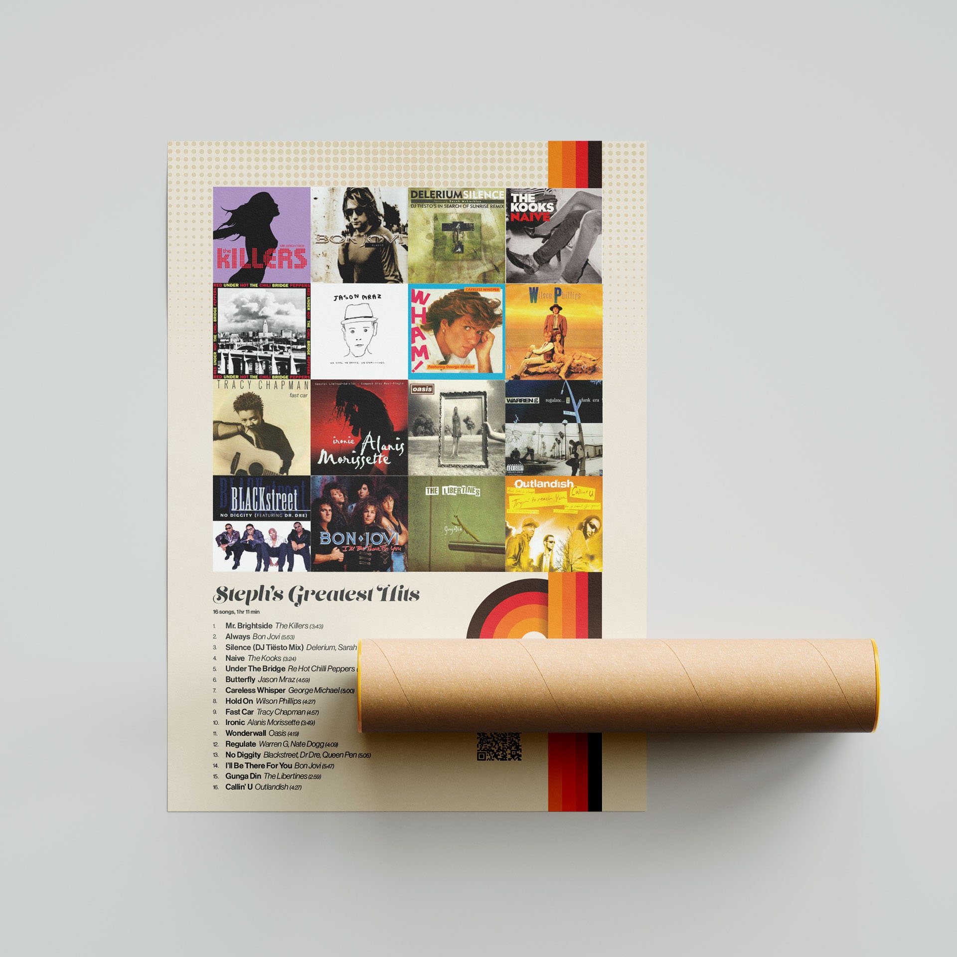 Personalised Playlist Poster Print | Custom Music Playlist Gift | Made ...