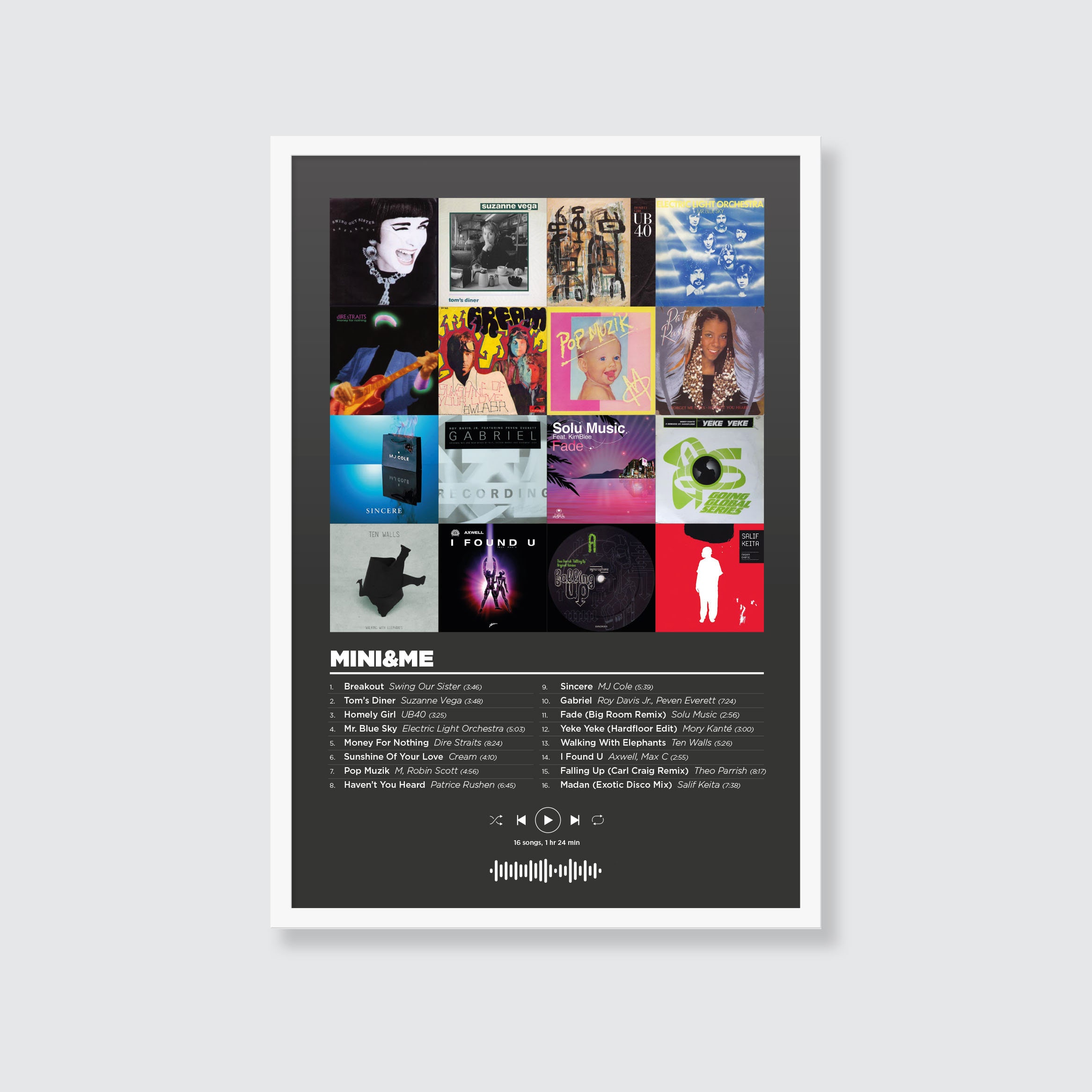 Personalised Playlist Poster Print | Custom Music Playlist Gift | Made ...