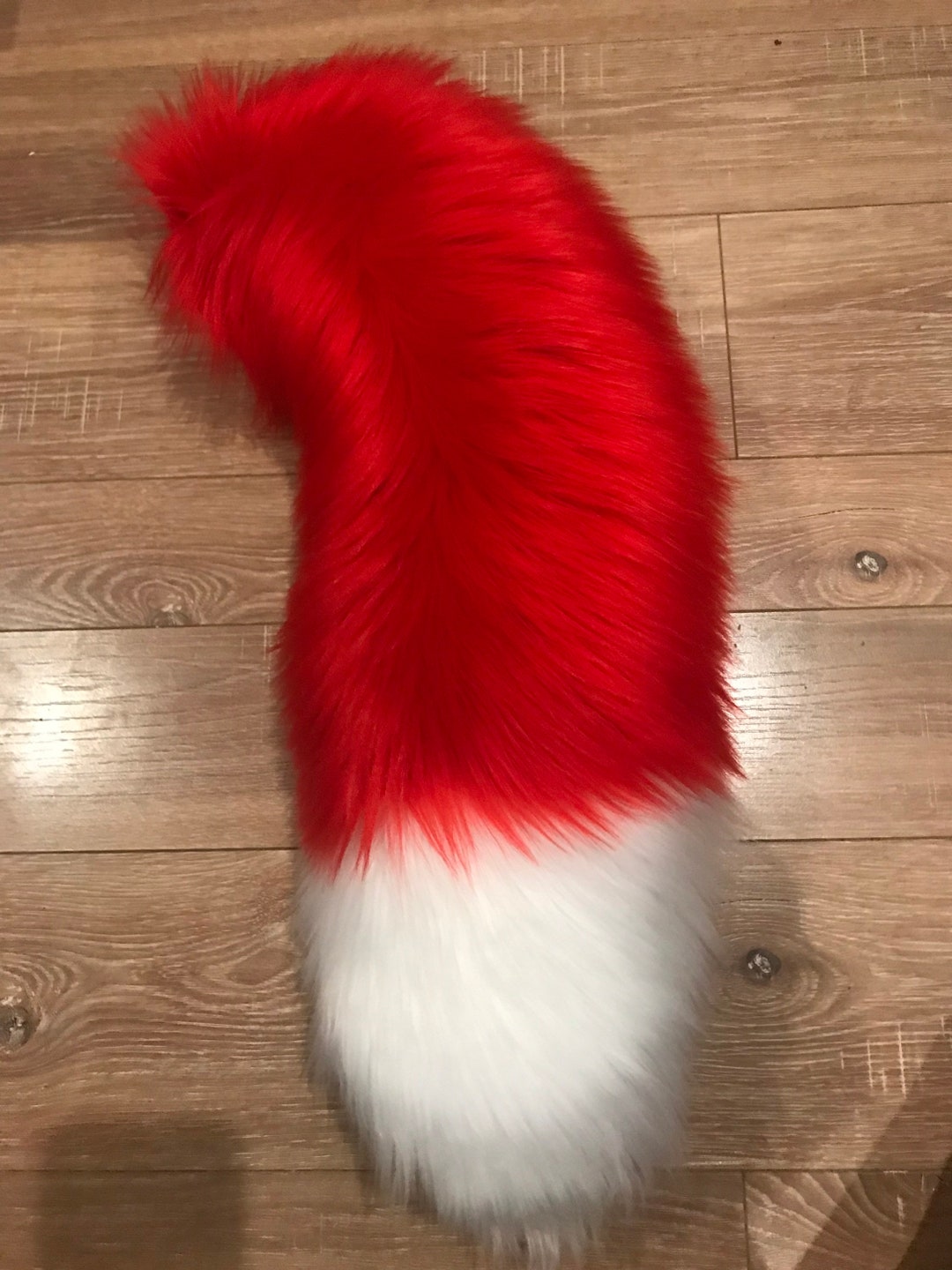 Premade Red and White Soft Fluffy Fursuit Fox Tail 2 Feet Long - Etsy