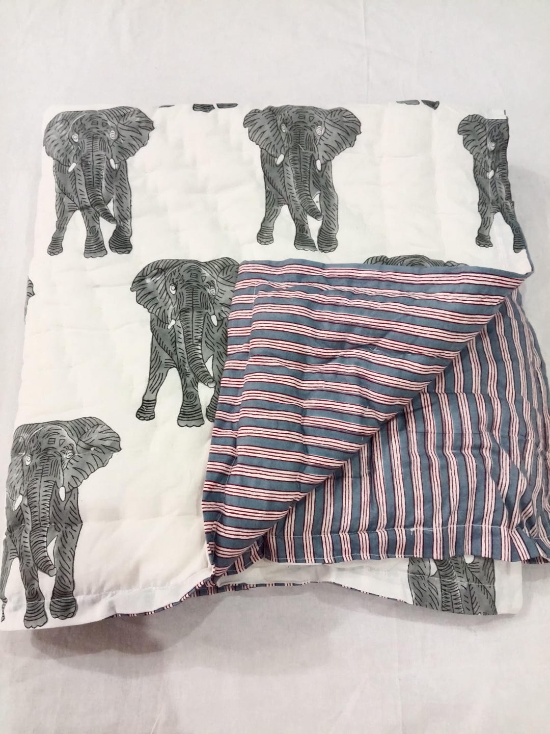 Elephant Designer Baby Blanket, Black & White Color Baby Blanket ...