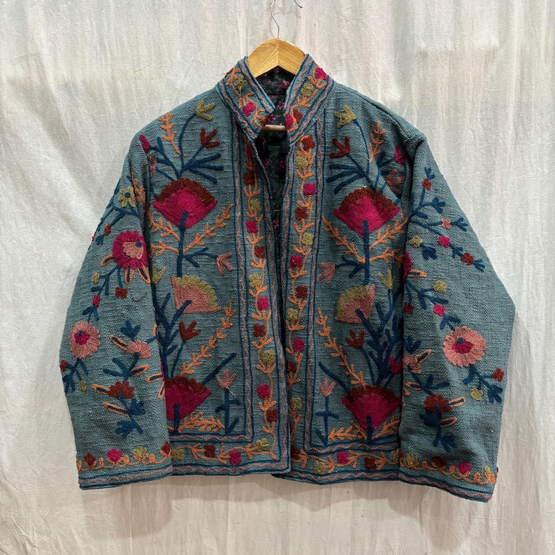 Handmade Suzani Embroidery Jacket: Reversible TNT Cotton Coat - Etsy