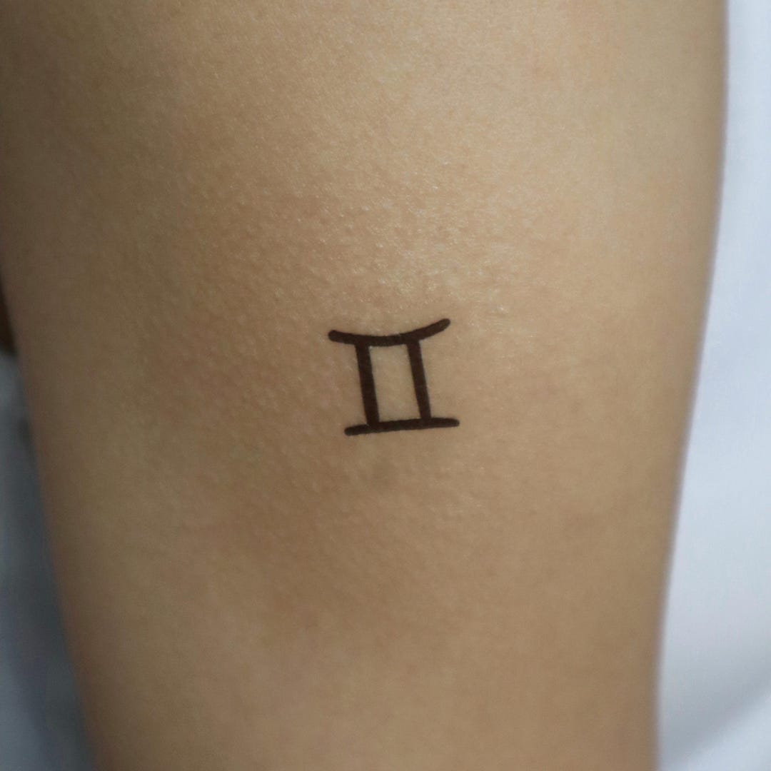 Minimalist Gemini Temporary Tattoo | Zodiac Constellation Body Art - Etsy