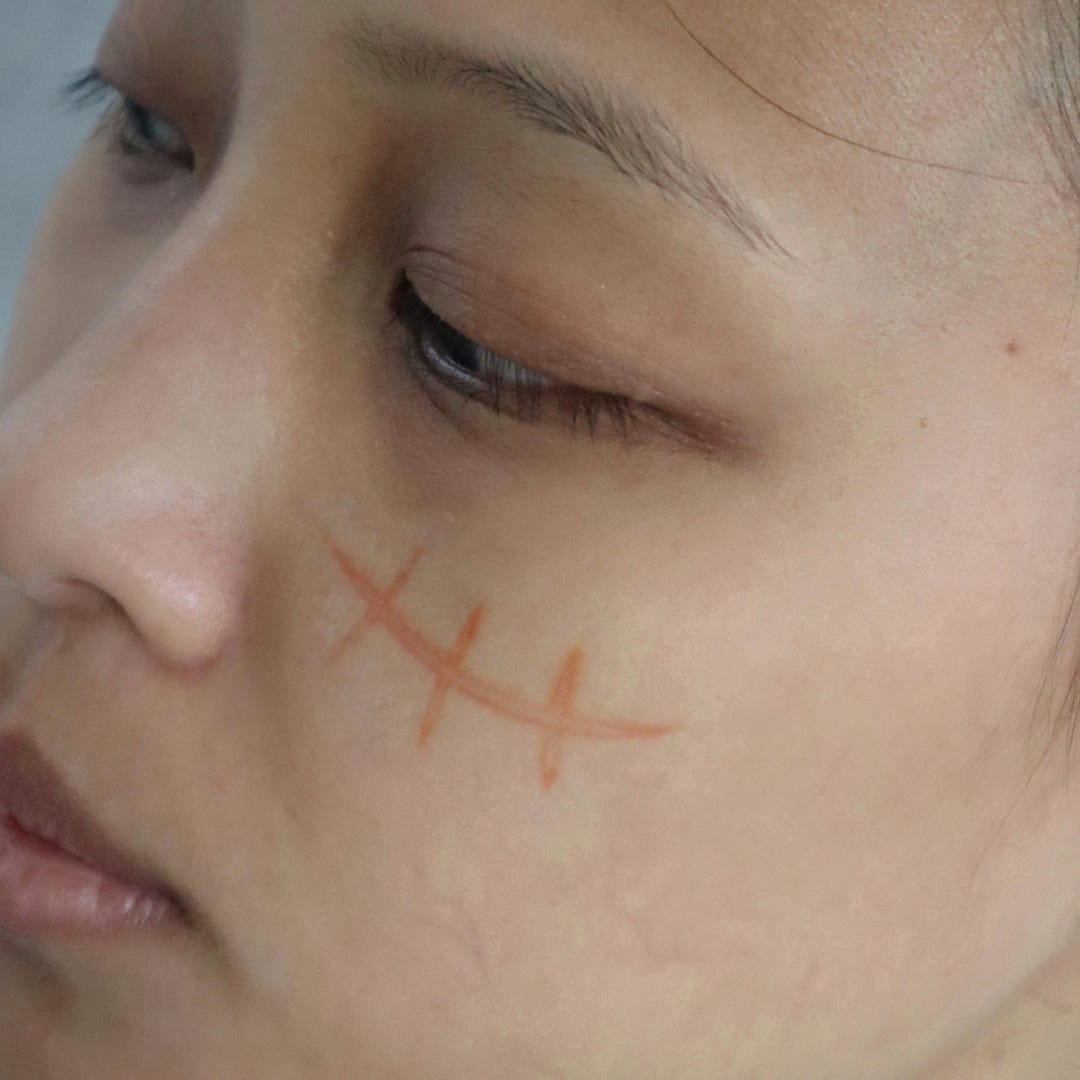 Luffy Stitch Scar Temporary Tattoo: One Piece Cosplay, Halloween SFX - Etsy