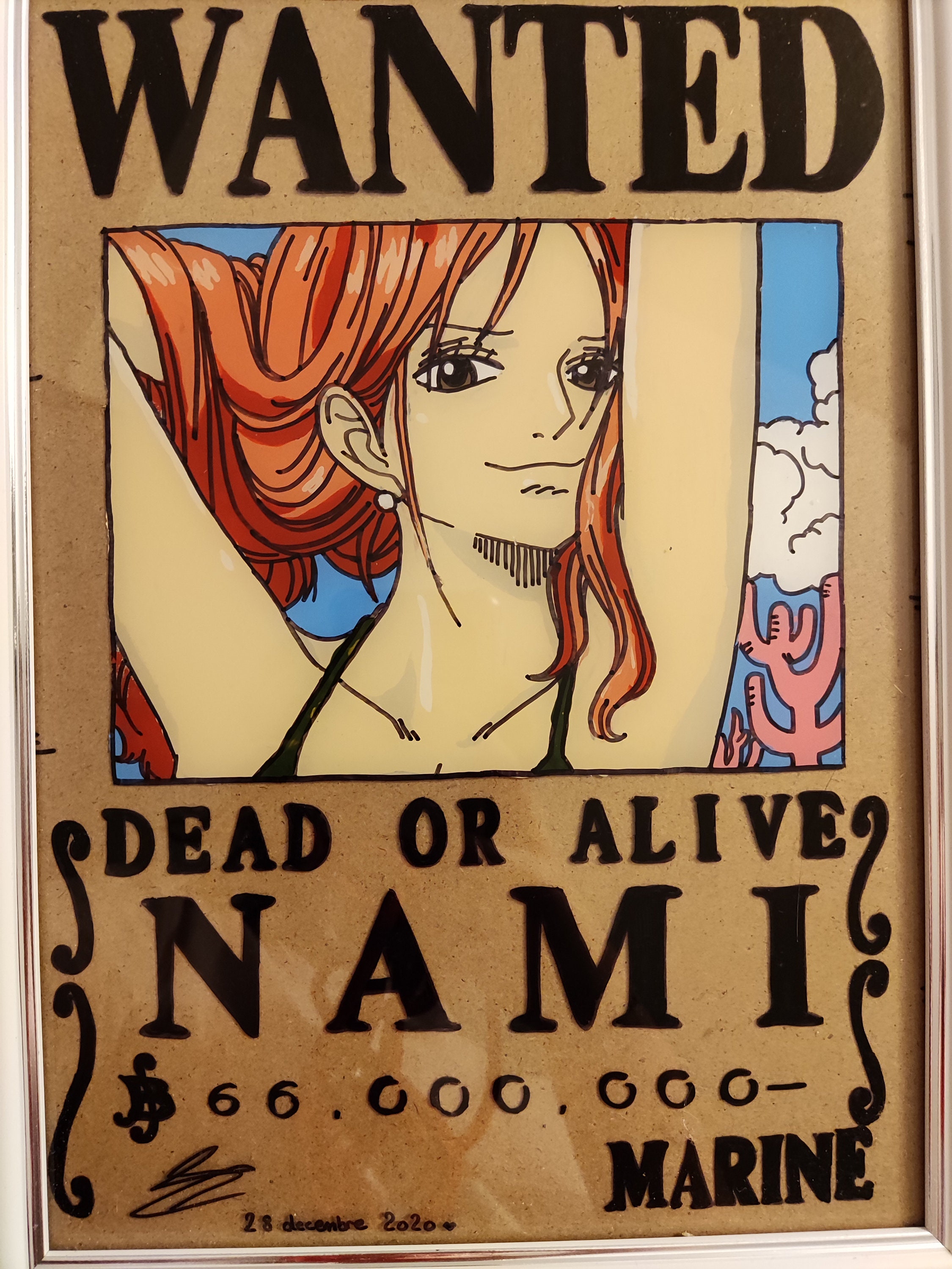 Glass painting Nami One piece | Etsy