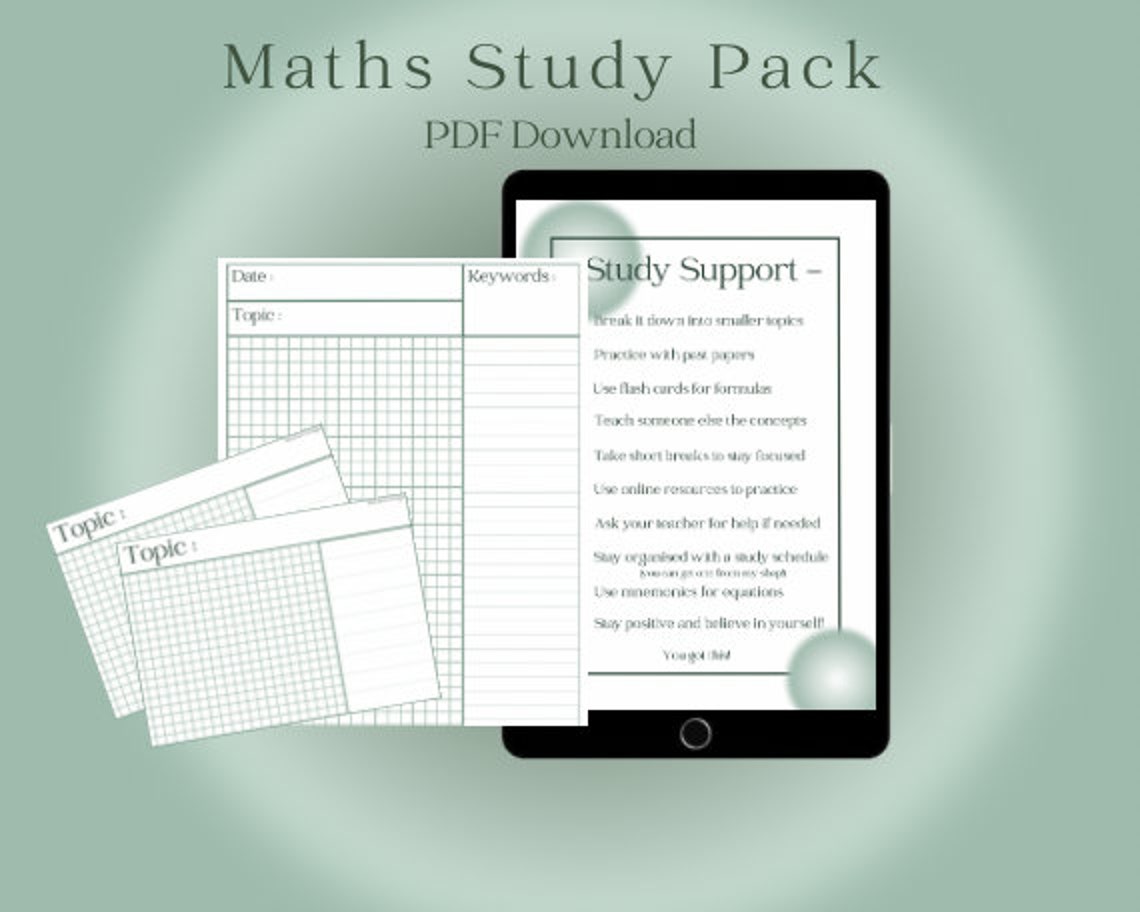 Maths Study Pack, Maths Revision, Study, Revision Planner, Flashcards ...