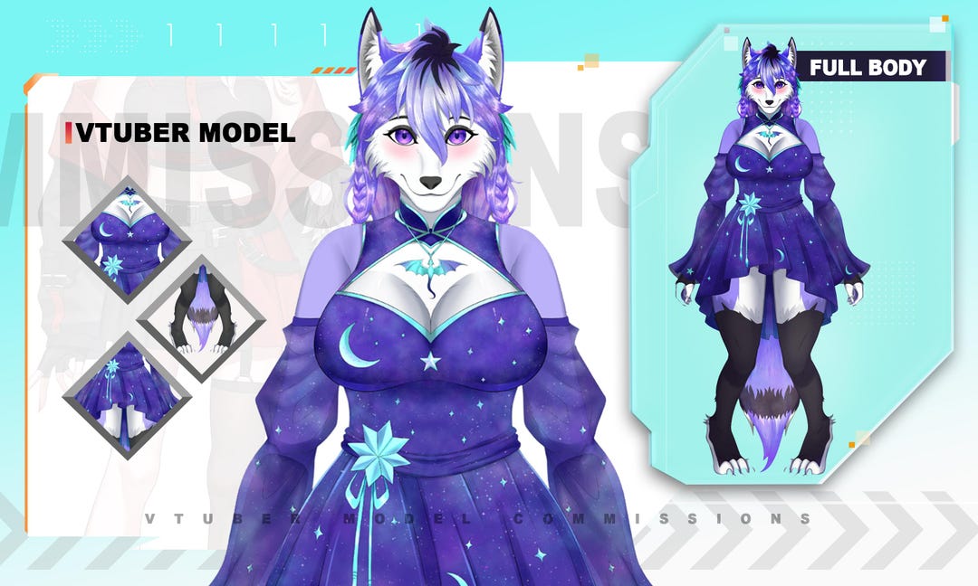 Custom Furry Vtuber Live2d Model Commission [FULL BODY] - Etsy