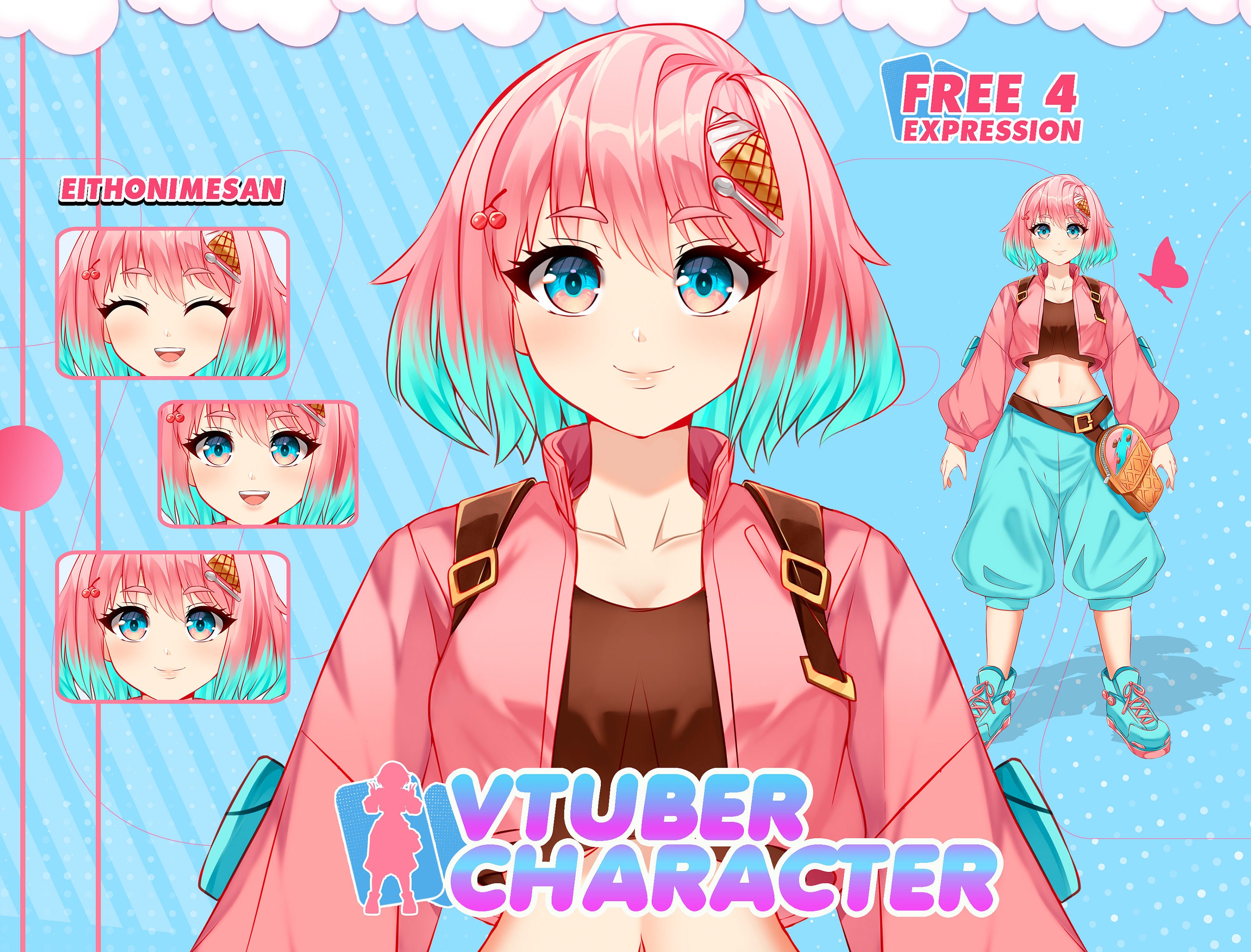 Modelo Vtuber personalizado para uso comercial / Comisión - Etsy México