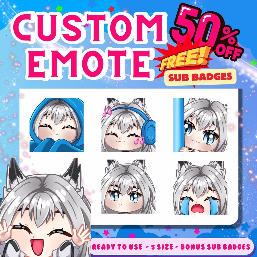 Custom Emotes | Twitch Emotes | Custom Twitch Emotes | Cute Chibi ...