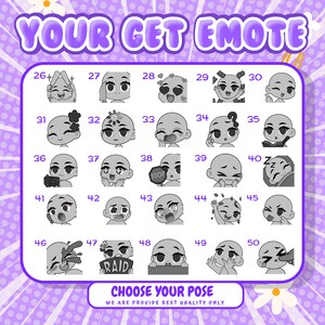 CUSTOM EMOTES Chibi Cute Emotes Twitch Emote Pack Chibi Character Emote ...