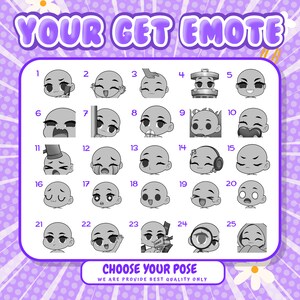 CUSTOM EMOTES Chibi Cute Emotes Twitch Emote Pack Chibi Character Emote ...