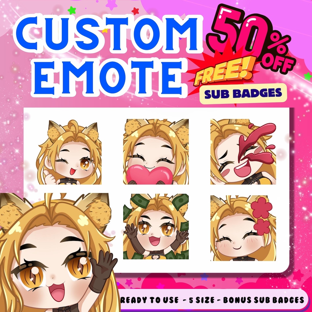KAWAII GIRL EMOTE | Custome Emote | Chibi Girl Emote | Custom Emotes ...