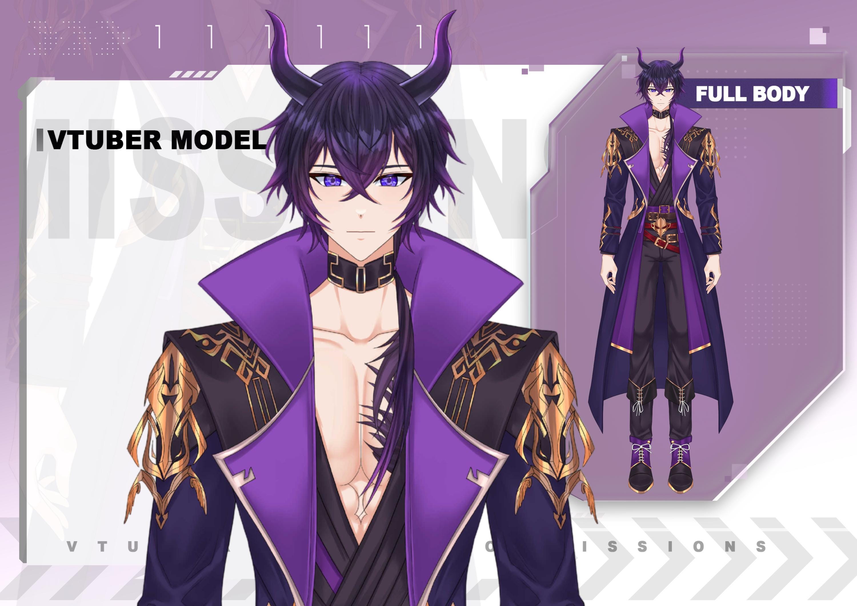 Custom Male Vtuber Model Live2d|fully Rigged Anime Avatar|vtuber ...