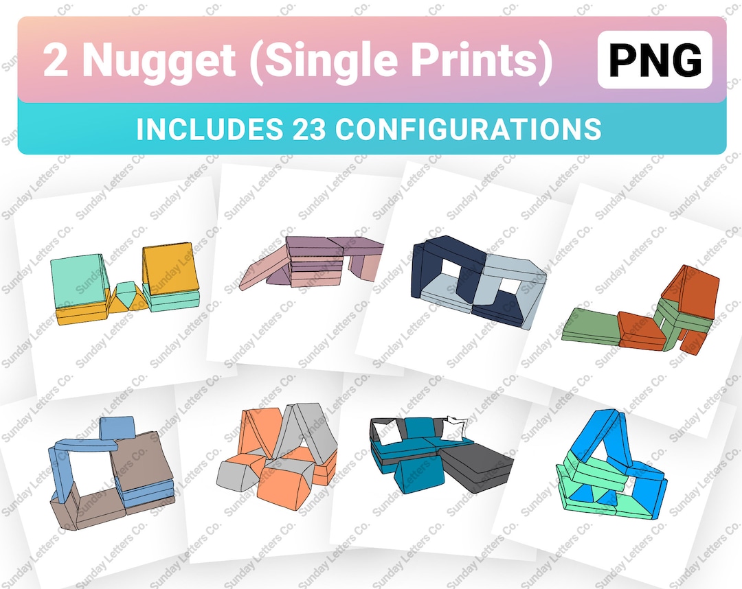 2 Nugget Play Couch Builds - 23 Builds for Print (digital: PNG) - Etsy