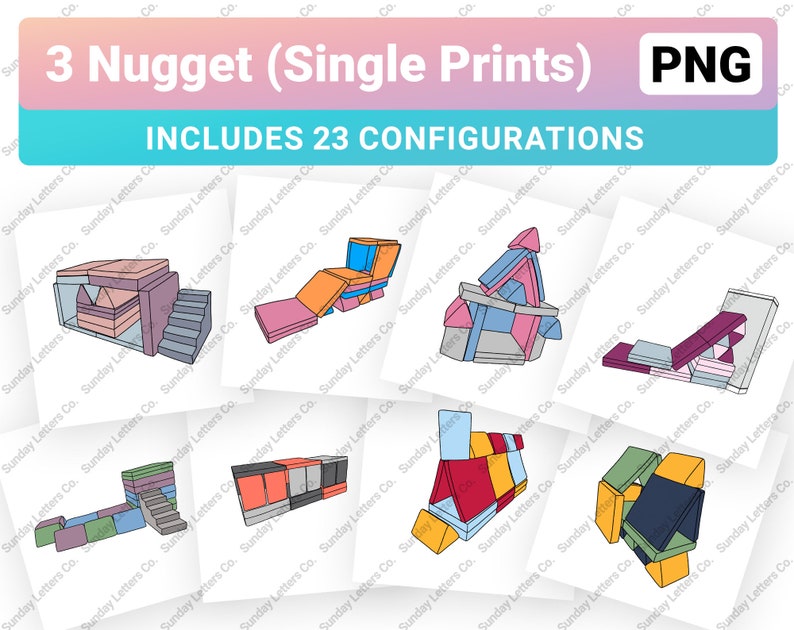3 Nugget Play Couch Builds - 23 Builds for Print (digital: PNG) - Etsy
