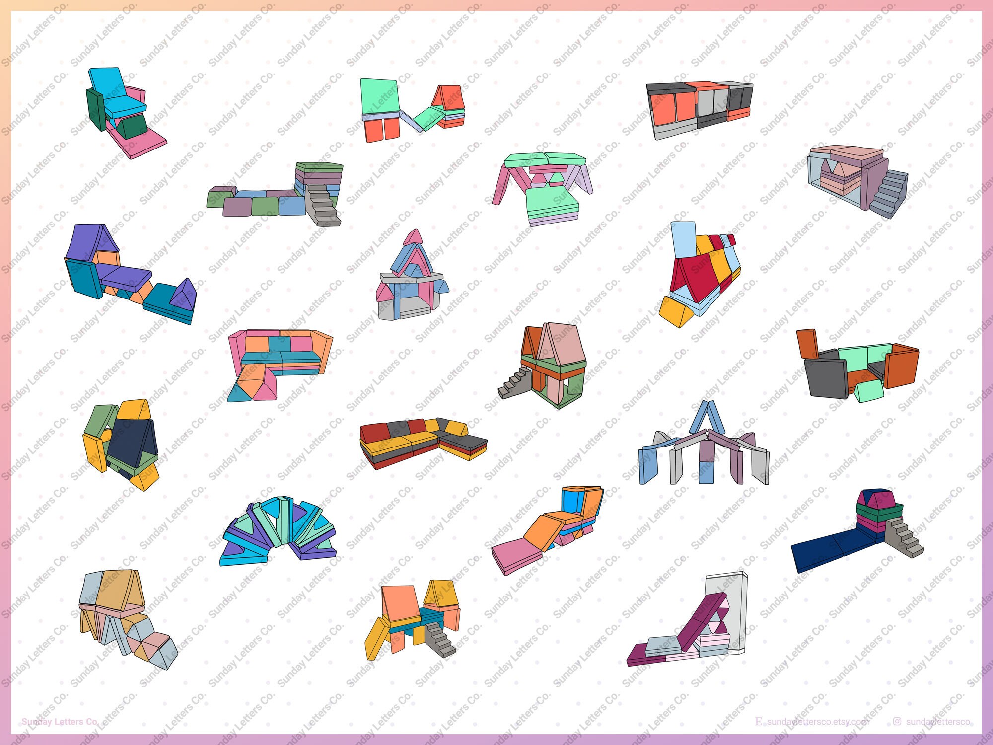 3 Nugget Play Couch MEGA Poster (digital) - Etsy