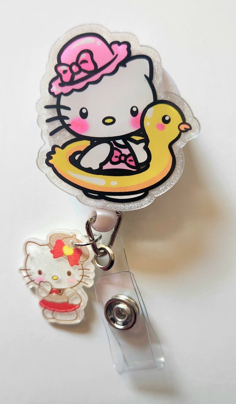 Hello Kitty Summer Clip-on Retractable Badge Reel - Etsy