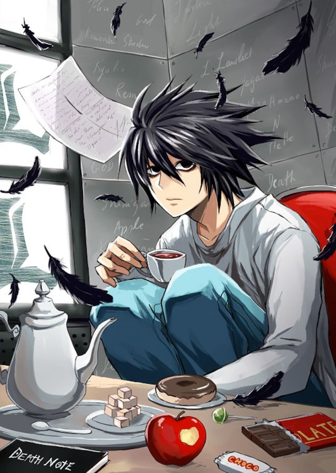 Death note L print Print Poster A3 size 11.7 x 16.5 inches | Etsy